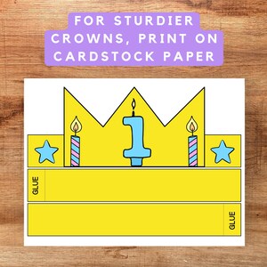 First Birthday Paper Crown, 1st Birthday Crown, Baby First Birthday ...