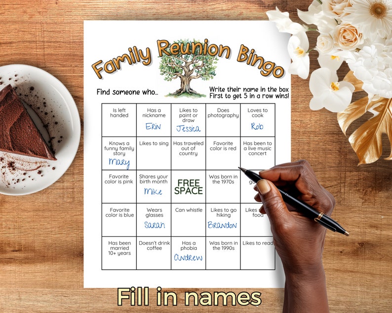 Family Reunion Bingo Printable Game, Find Someone Who, Family Reunion ...