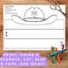 Cowboy Hat Paper Crown, Sheriff Hat, Cowgirl Hat, Coloring Craft for ...
