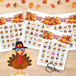 Thanksgiving Bingo, 50 Unique Bingo Cards, Thanksgiving Games Bingo ...
