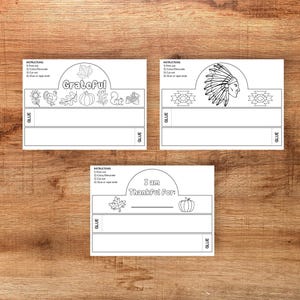 Thanksgiving Paper Crowns, Turkey Hat, Coloring Craft for Kids ...