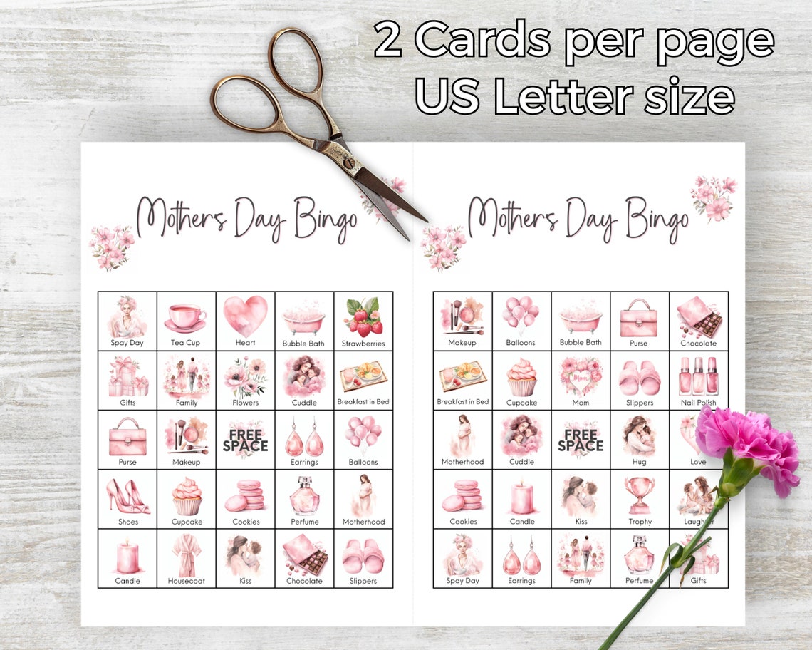 Mothers Day Bingo Printable Game, Mothers Day Games, 50 Bingo Cards ...
