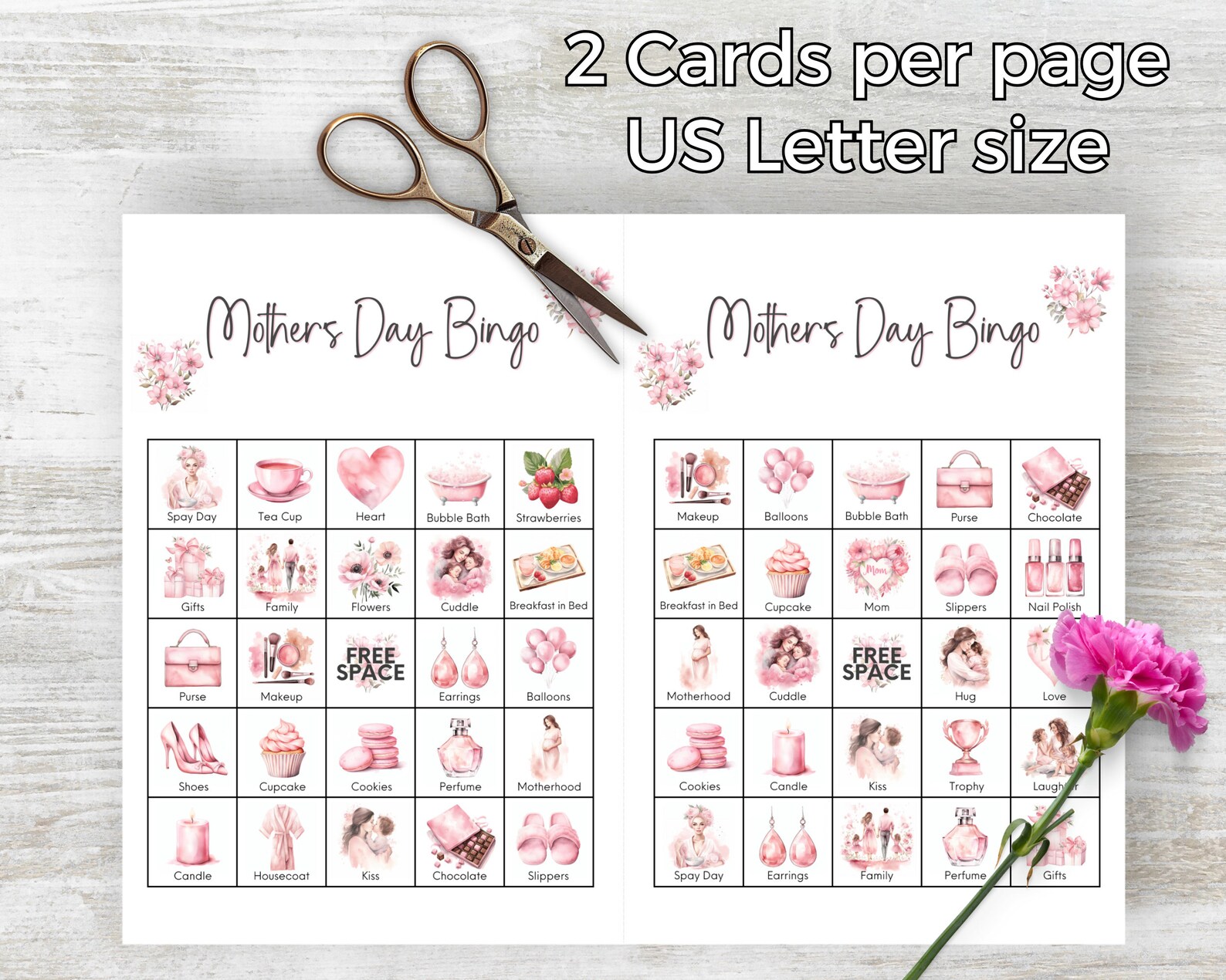 Mothers Day Bingo Printable Game, Mothers Day Games, 50 Bingo Cards ...