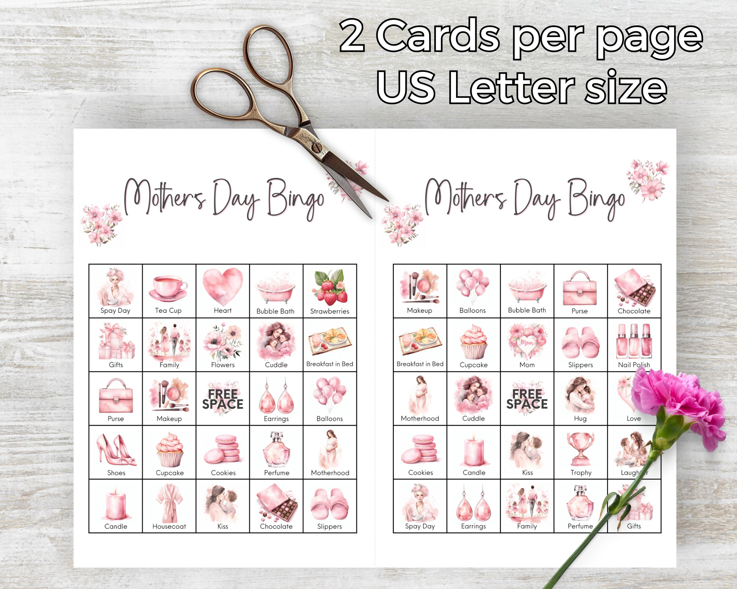 Mothers Day Bingo Printable Game, Mothers Day Games, 50 Bingo Cards ...