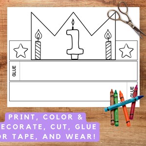 First Birthday Paper Crown, 1st Birthday Crown, Baby First Birthday ...