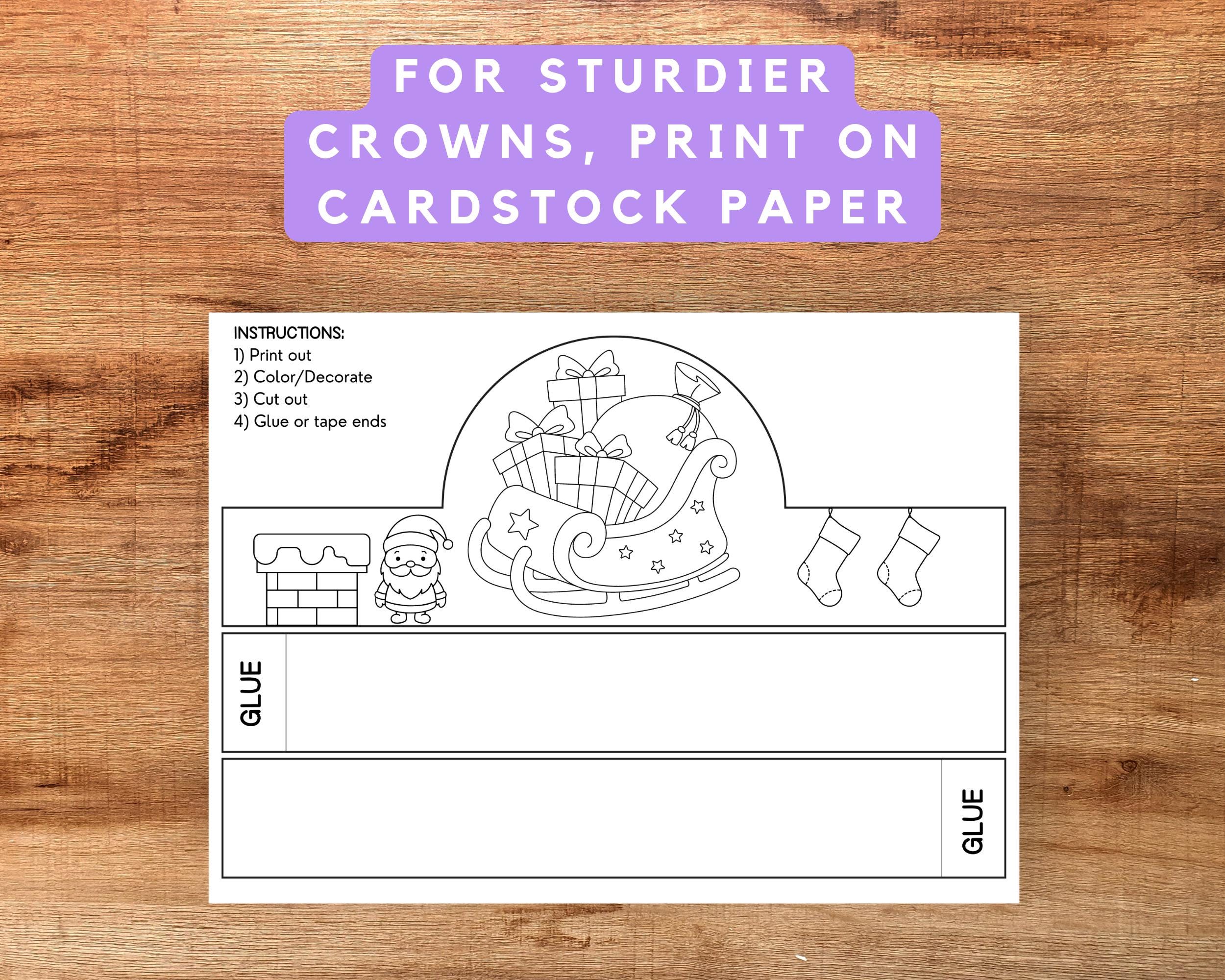 Christmas Paper Crowns, Coloring Craft for Kids, Winter Holiday ...