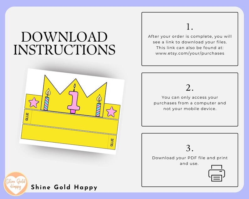 First Birthday Paper Crown, 1st Birthday Crown, Baby First Birthday ...