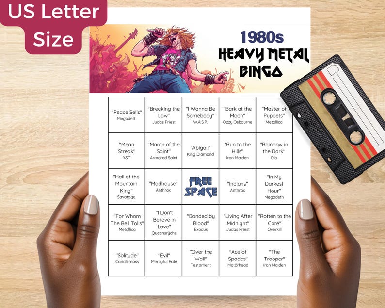 Music Bingo: 1980s Heavy Metal Bingo, 80s Metal, Hair Bands, Thrash ...