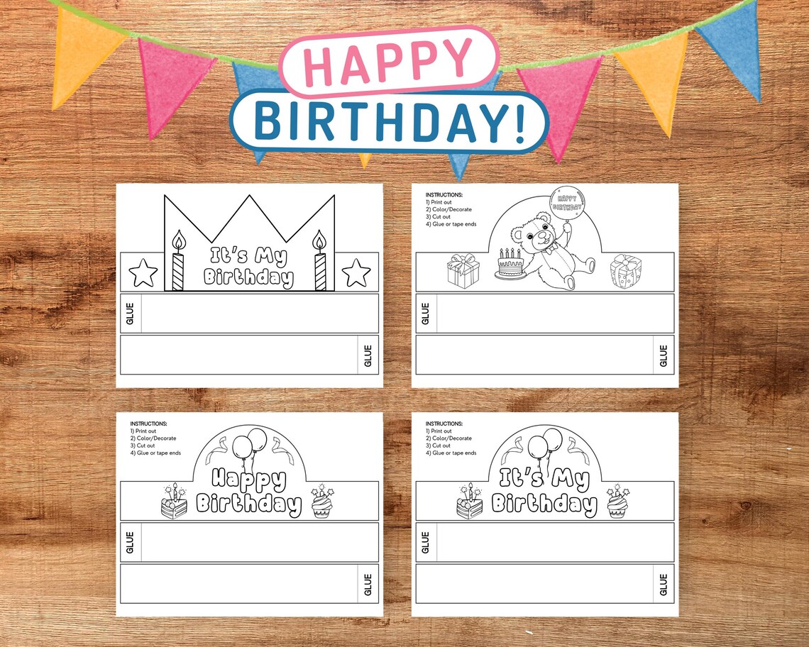 Happy Birthday Paper Crowns, It's My Birthday, Birthday Hat, Birthday ...