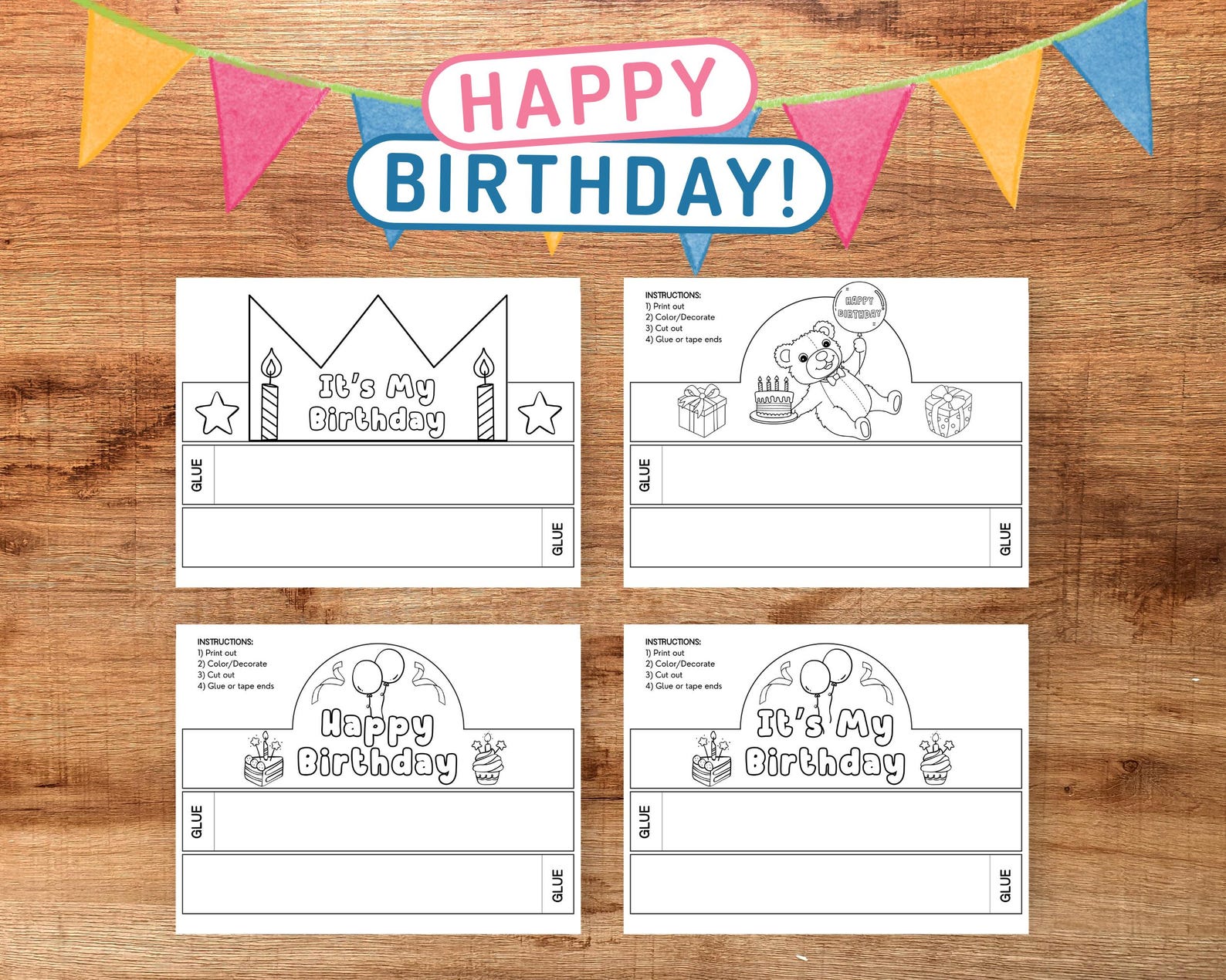 Happy Birthday Paper Crowns, It's My Birthday, Birthday Hat, Birthday ...