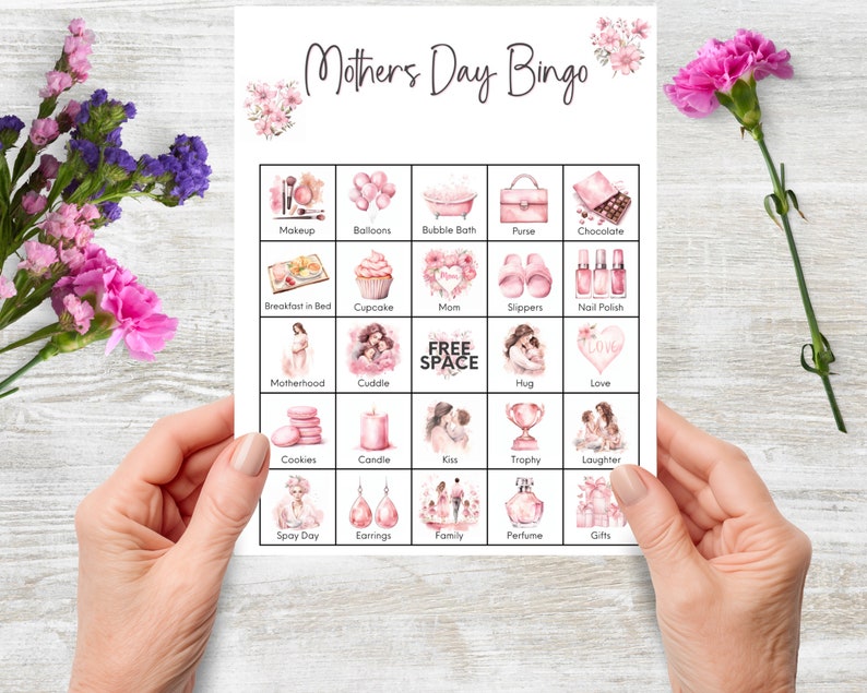 Mothers Day Bingo Printable Game, Mothers Day Games, 50 Bingo Cards ...