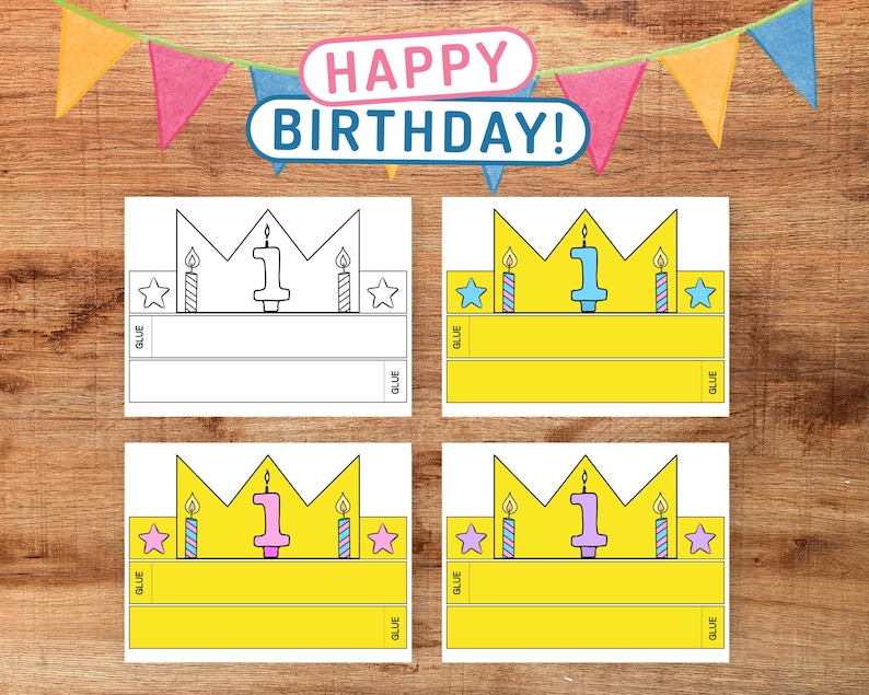 First Birthday Paper Crown, 1st Birthday Crown, Baby First Birthday ...