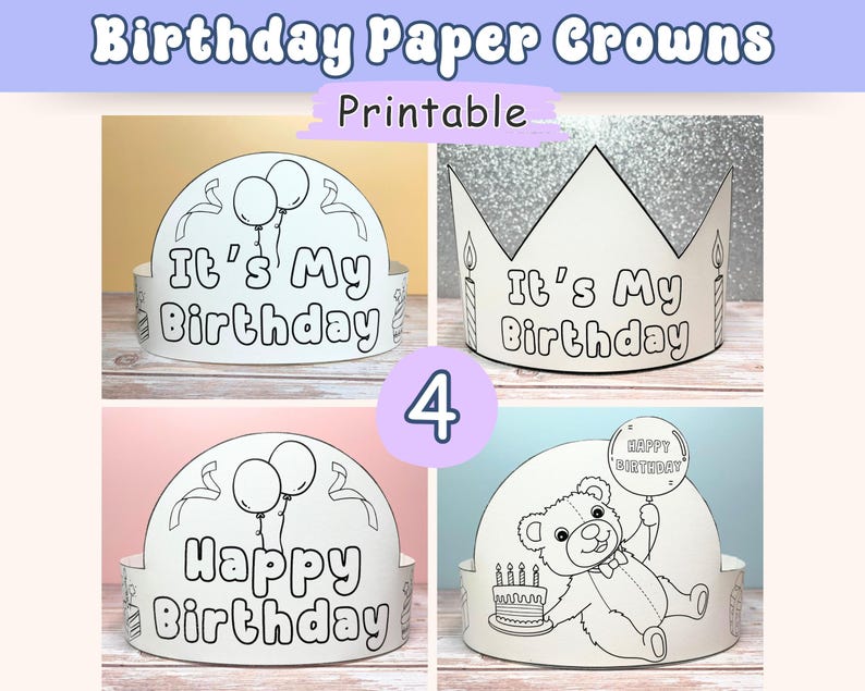 Happy Birthday Paper Crowns, It's My Birthday, Birthday Hat, Birthday ...