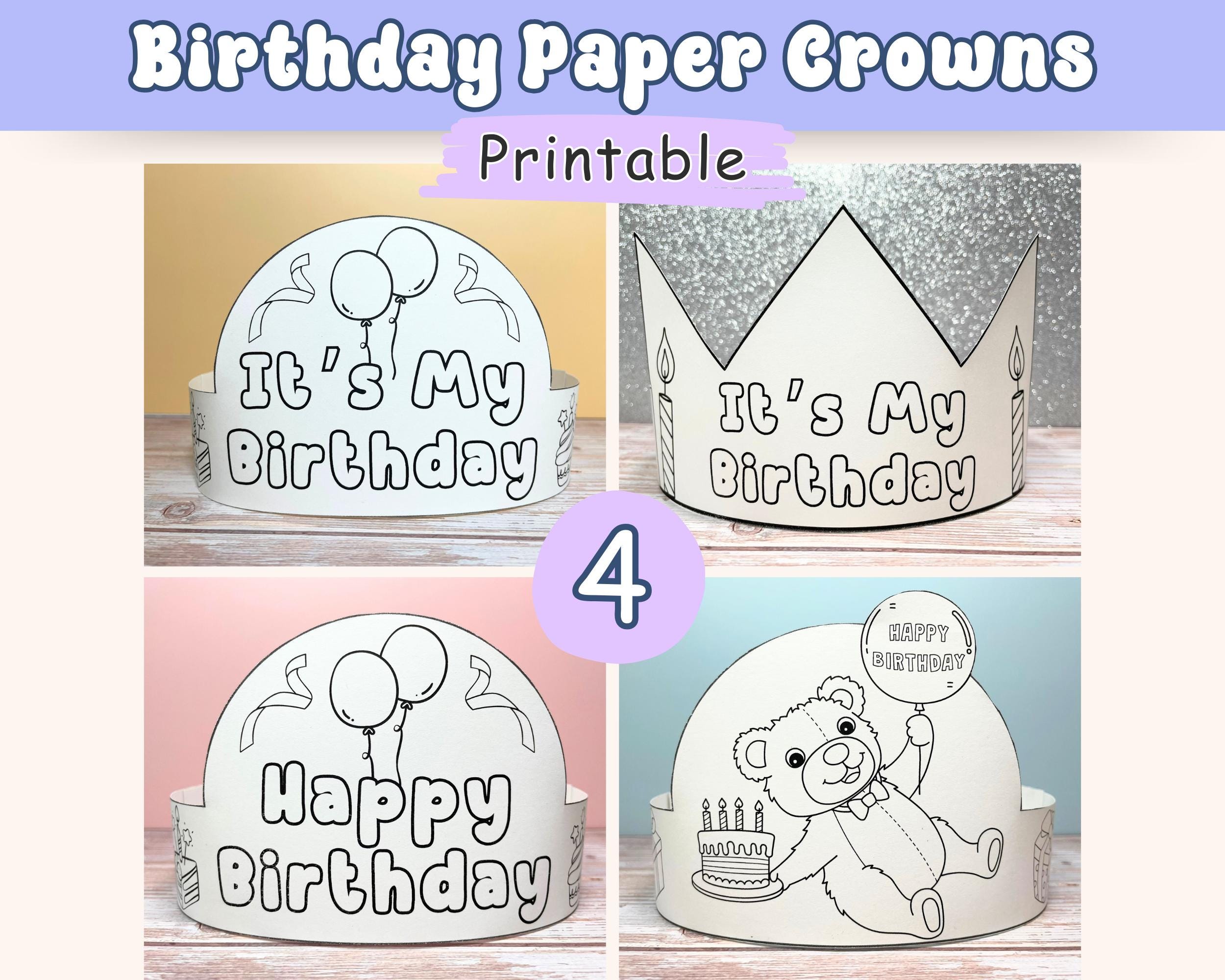 Happy Birthday Paper Crowns, It's My Birthday, Birthday Hat, Birthday ...