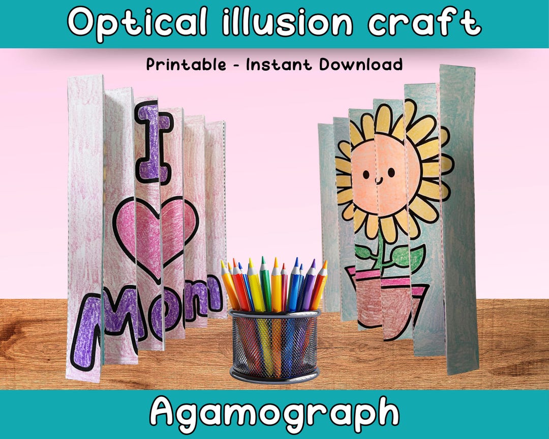 Mother's Day Kids Craft, Coloring Agamograph Activity for Kids, DIY ...