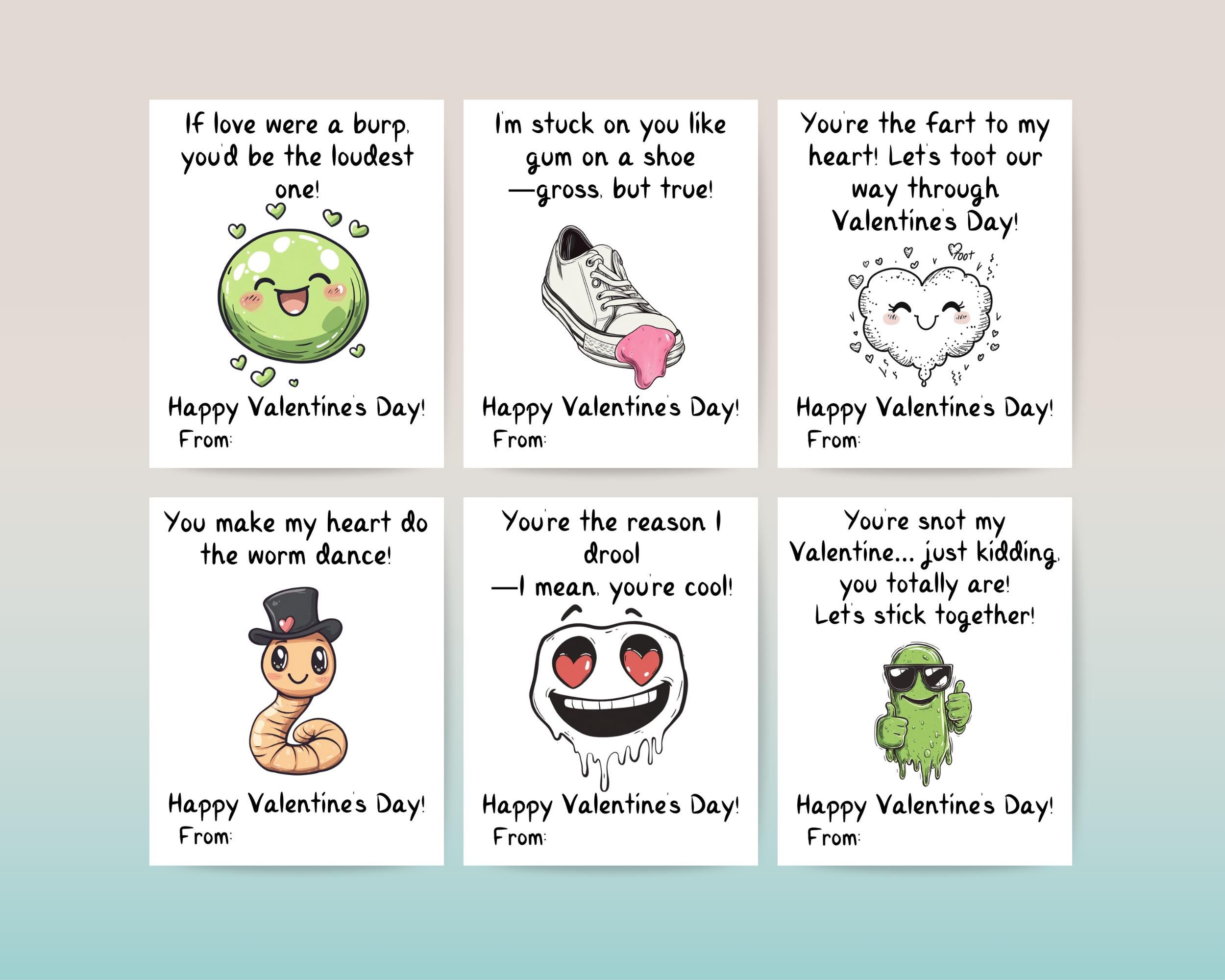 Joke Valentine's Day Cards, Funny Valentines for Kids, Classroom ...