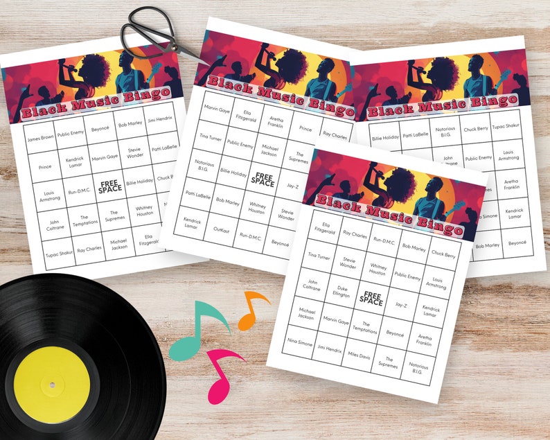 Black Music Bingo Printable Game, Spotify Playlist Included, 50 Bingo ...