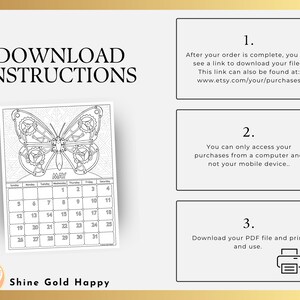 2024 Steampunk Animals Coloring Calendar, Printable Calendar 2024, PDF ...