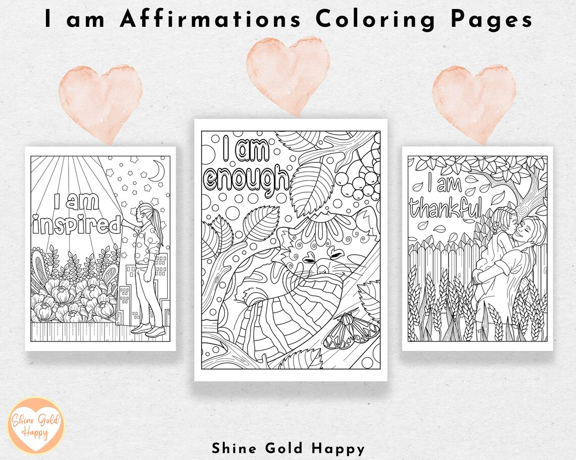 I Am Affirmations Coloring Pages PDF Digital Download - Etsy