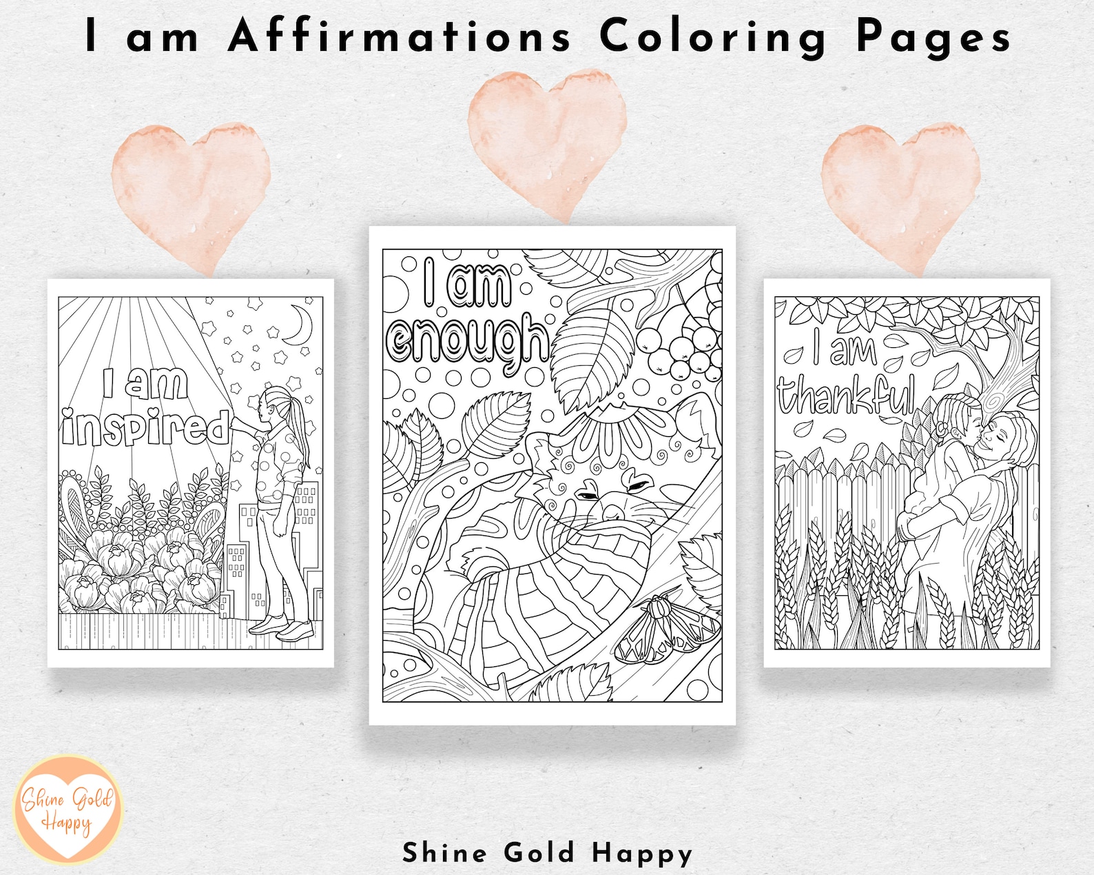 I Am Affirmations Coloring Pages PDF Digital Download - Etsy