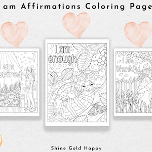 I Am Affirmations Coloring Pages PDF Digital Download | Etsy