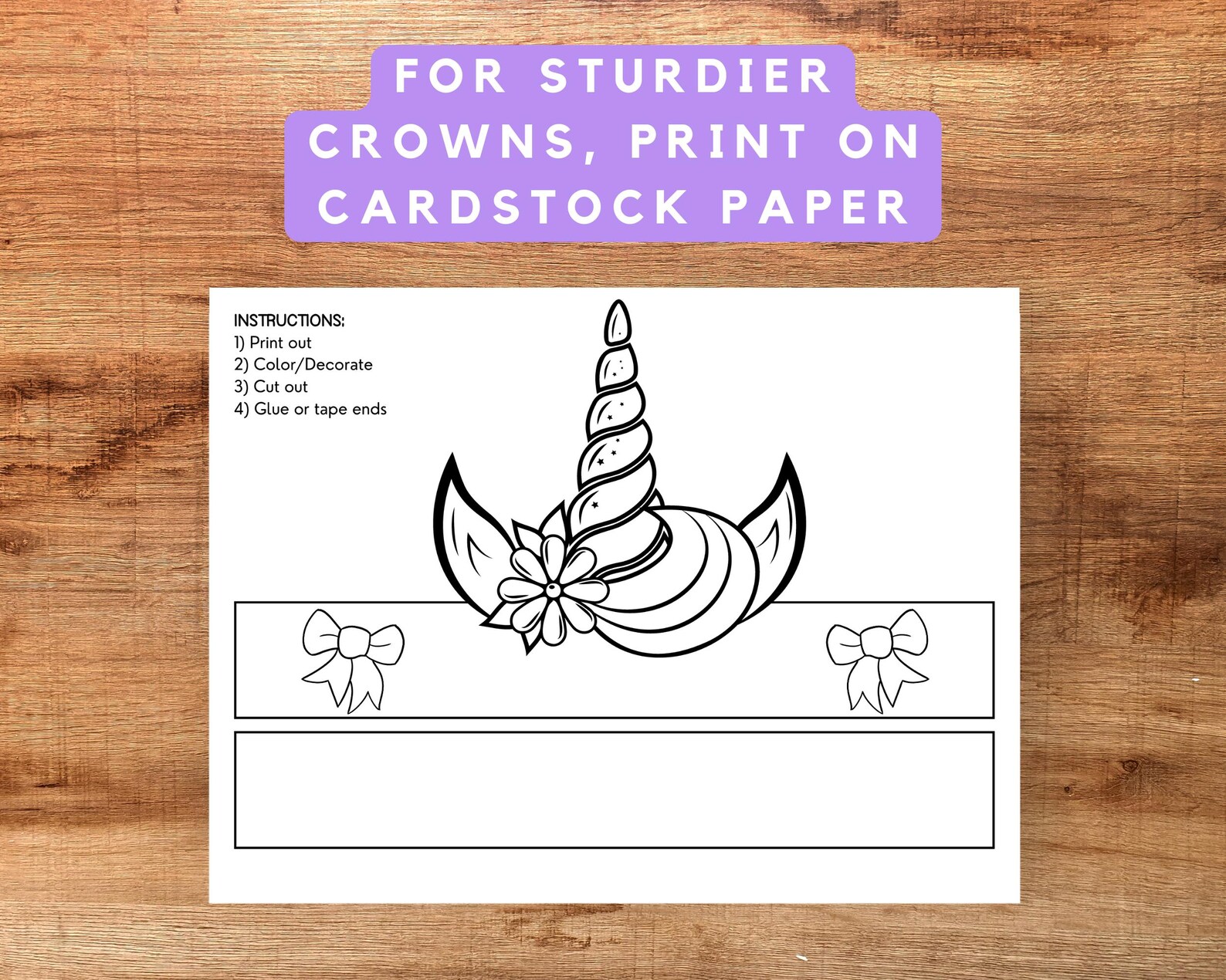 Unicorn Paper Crown, Unicorn Birthday Party, Unicorn Paper Craft ...