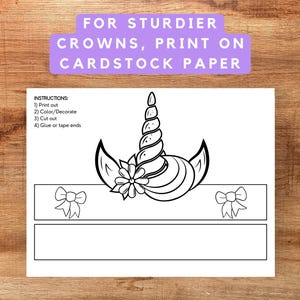 Unicorn Paper Crown, Unicorn Birthday Party, Unicorn Paper Craft ...