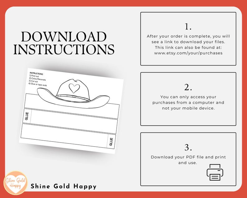 Cowboy Hat Paper Crown, Sheriff Hat, Cowgirl Hat, Coloring Craft for ...