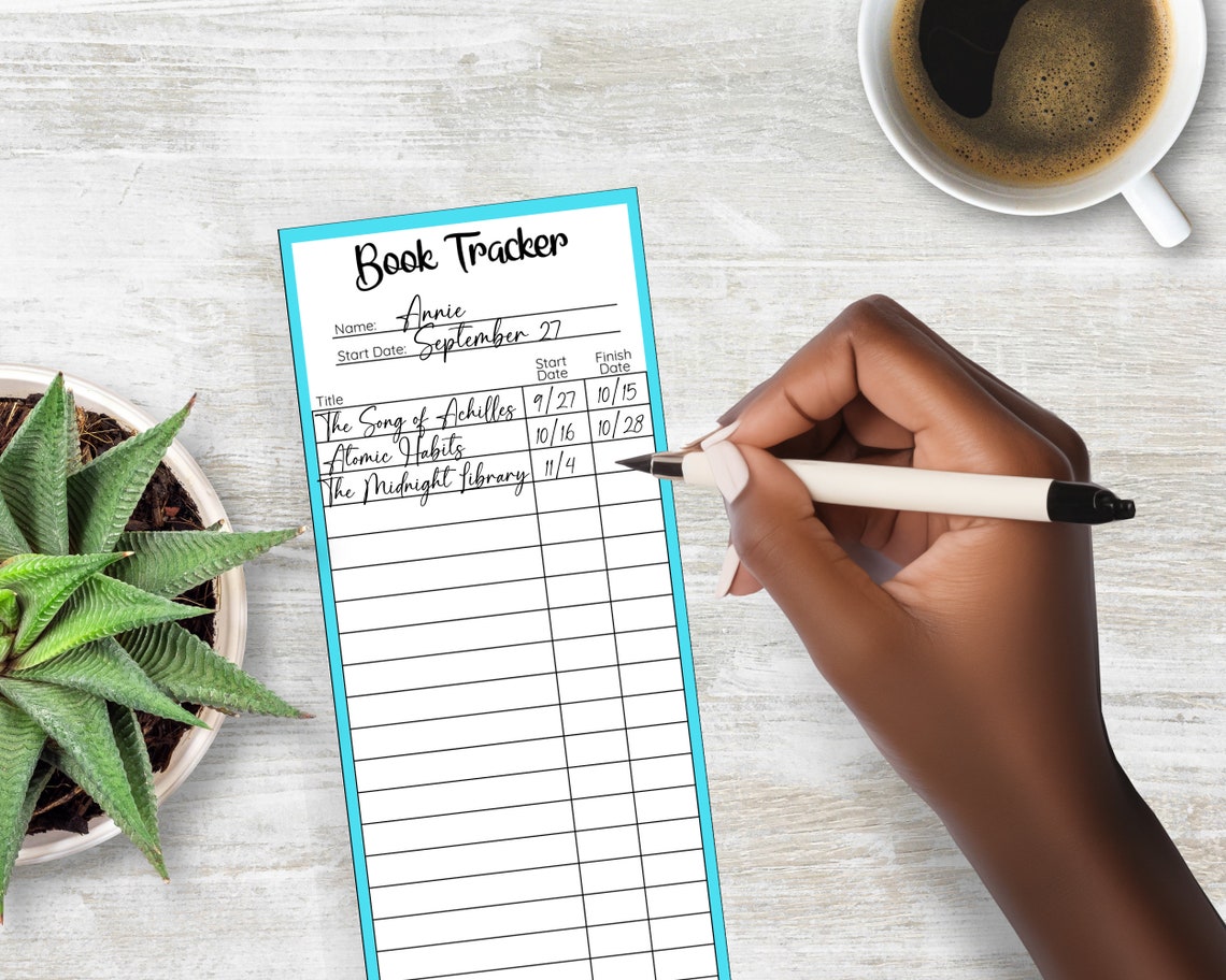 Book Tracker Bookmarks, Bright Pastels, Reading List Bookmark, Library ...