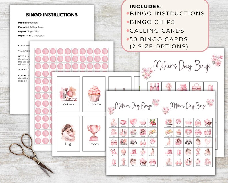 Mothers Day Bingo Printable Game, Mothers Day Games, 50 Bingo Cards ...