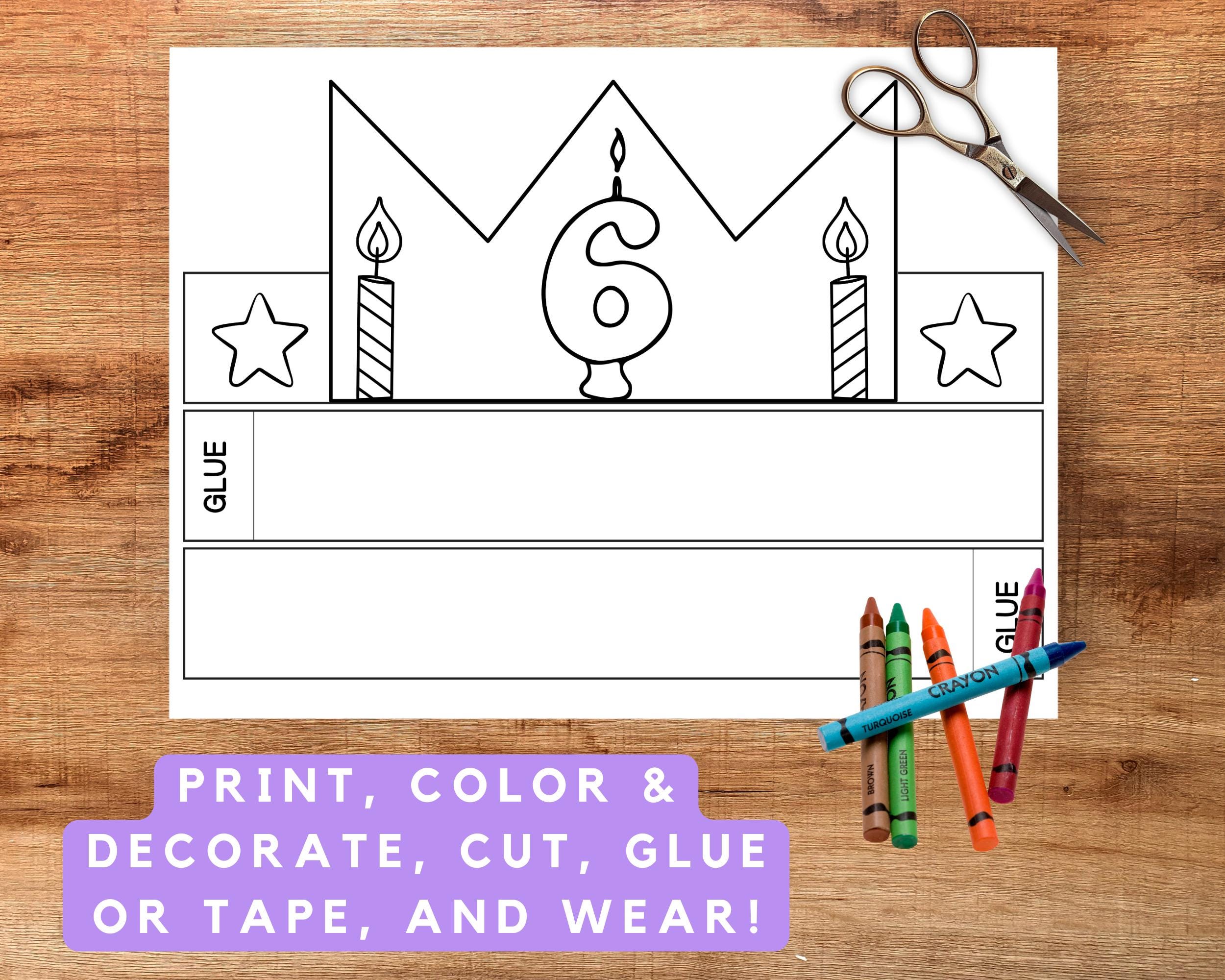 6th Birthday Paper Crown, Sixth Birthday Crown, 6th Birthday Party Hat ...