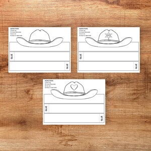 Cowboy Hat Paper Crown, Sheriff Hat, Cowgirl Hat, Coloring Craft for ...