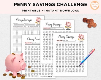 365 Day Penny Savings Challenge, Saving Tracker, Coins Saving Challenge ...