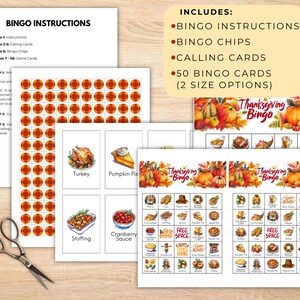 Thanksgiving Bingo, 50 Unique Bingo Cards, Thanksgiving Games Bingo ...