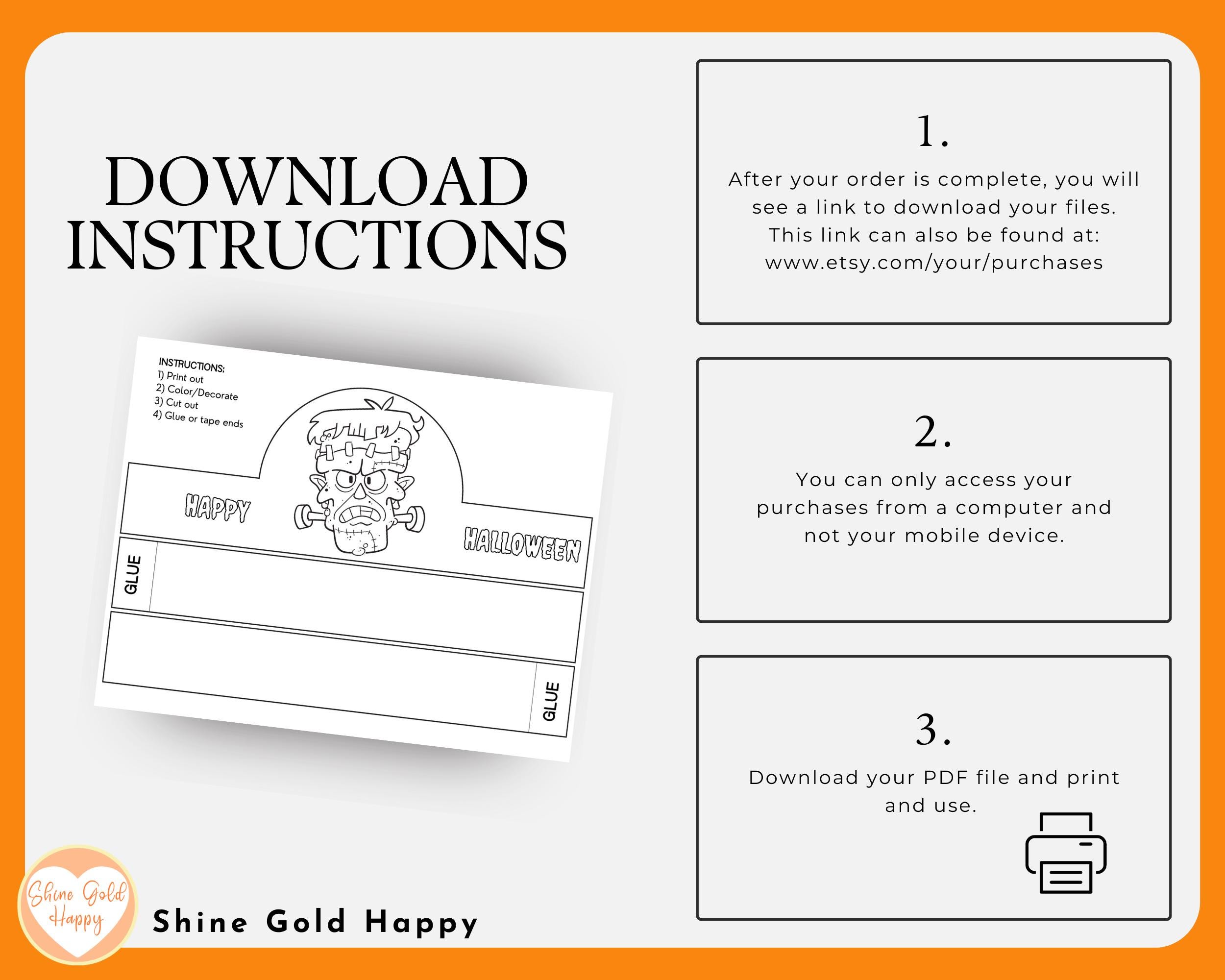 Halloween Paper Crowns, Coloring Craft for Kids, Paper Crown Craft ...