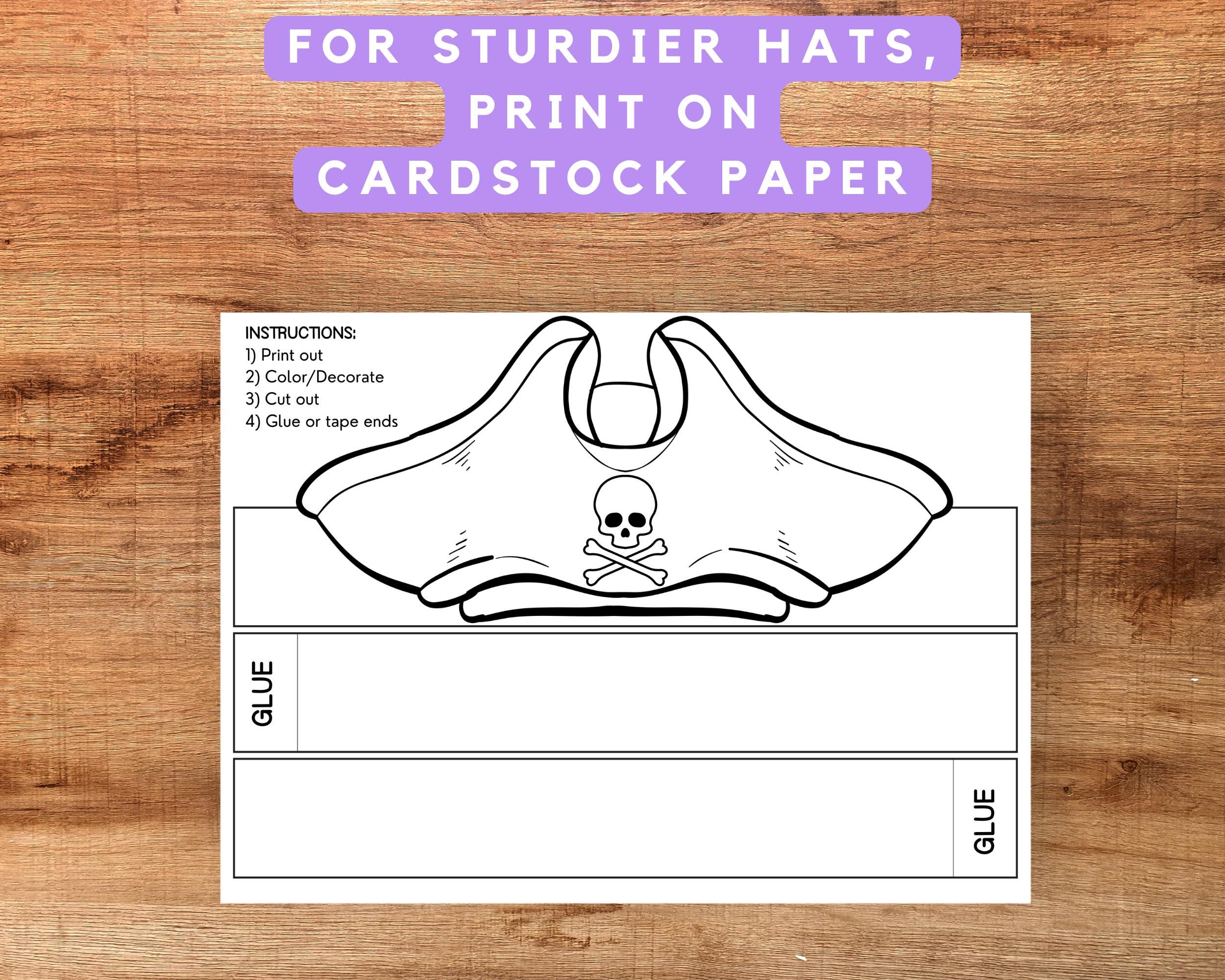 Pirate Paper Hat Crown, Pirate Costume, Coloring Craft for Kids ...