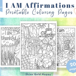 I Am Affirmations Coloring Pages PDF Digital Download - Etsy