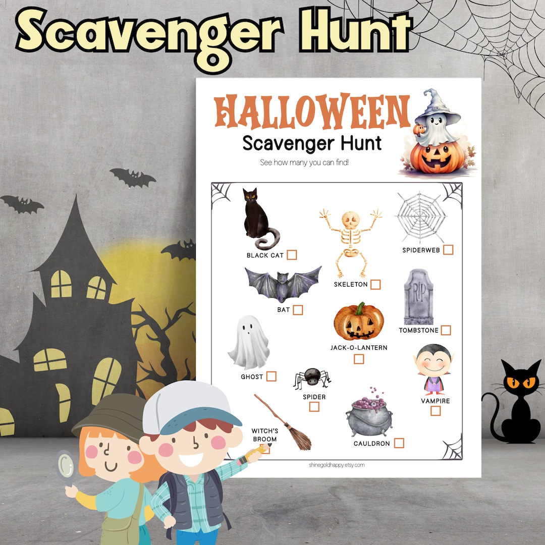 Halloween Scavenger Hunt for Kids Printable Instant Download - Etsy
