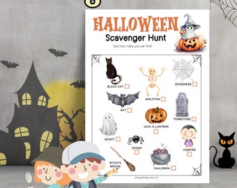 Ghost Hunt Halloween Party Game for Kids, Halloween Scavenger Hunt ...