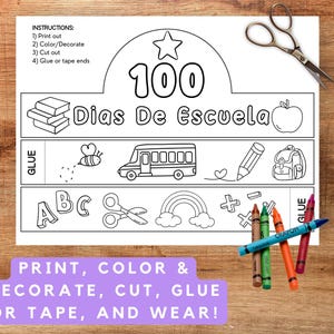 100 Days of School Spanish Paper Crown, 100 Días De Escuela, 100 Días ...