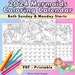 2024 Mermaids Coloring Calendar, Printable Calendar 2024, PDF Digital ...