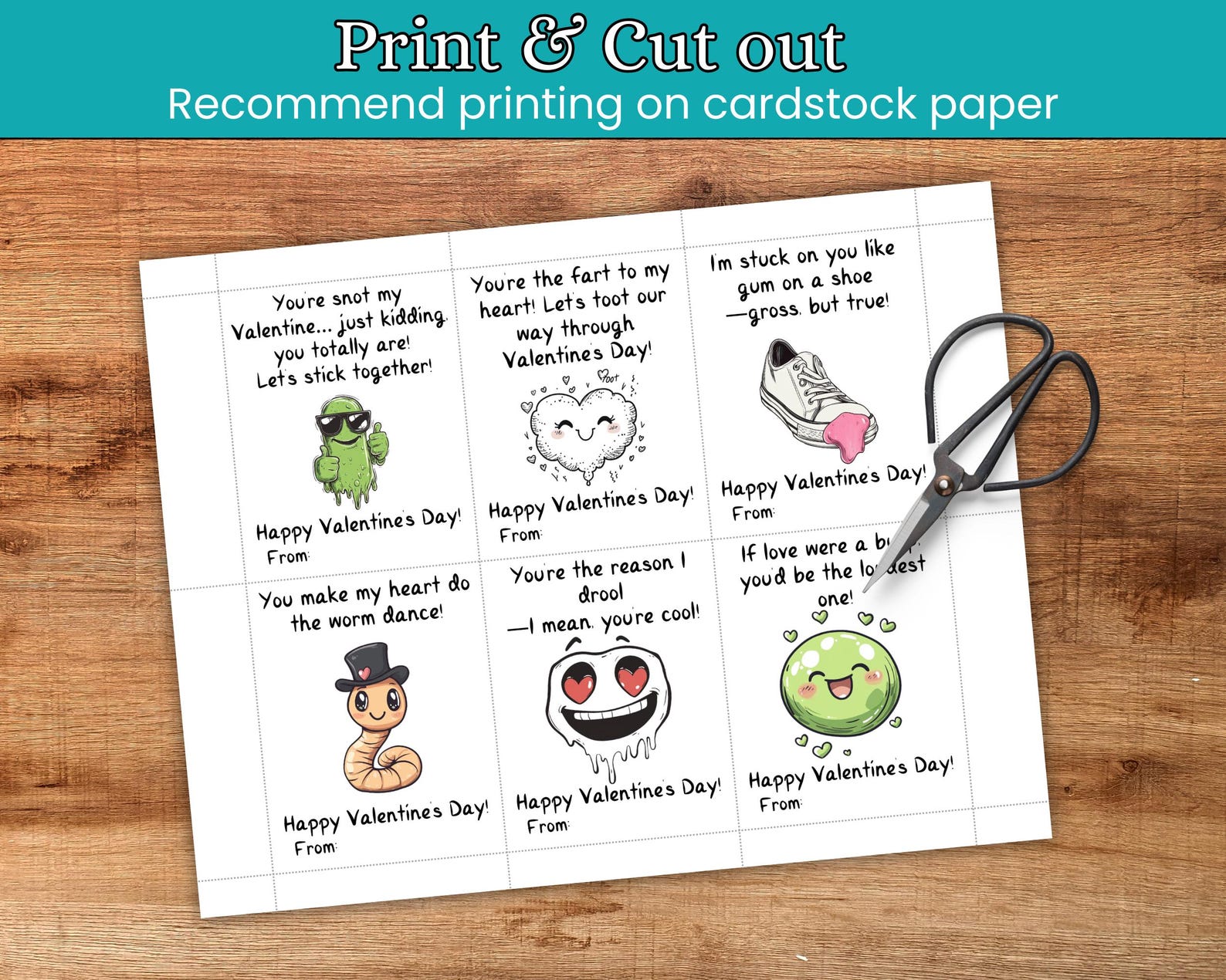 Joke Valentine's Day Cards, Funny Valentines for Kids, Classroom ...