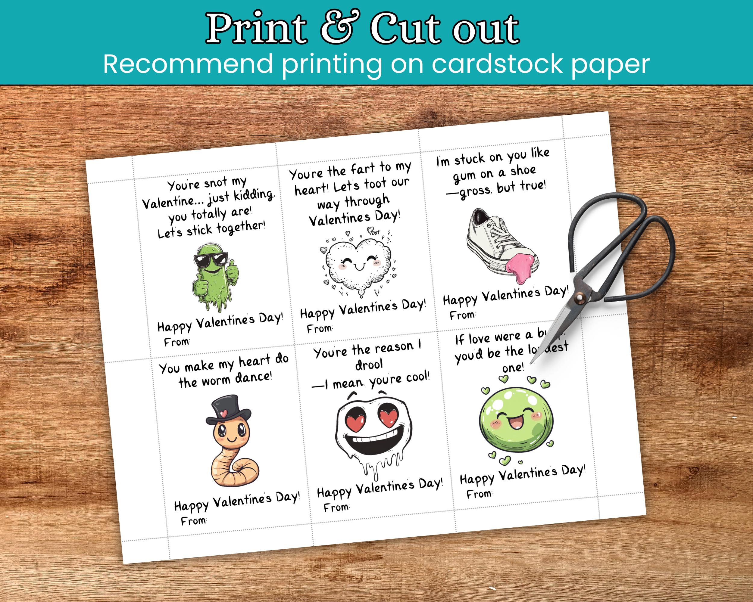 Joke Valentine's Day Cards, Funny Valentines for Kids, Classroom ...