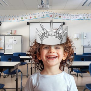 4th of July Paper Crown Templates, Independence Day, Paper Hat Coloring ...