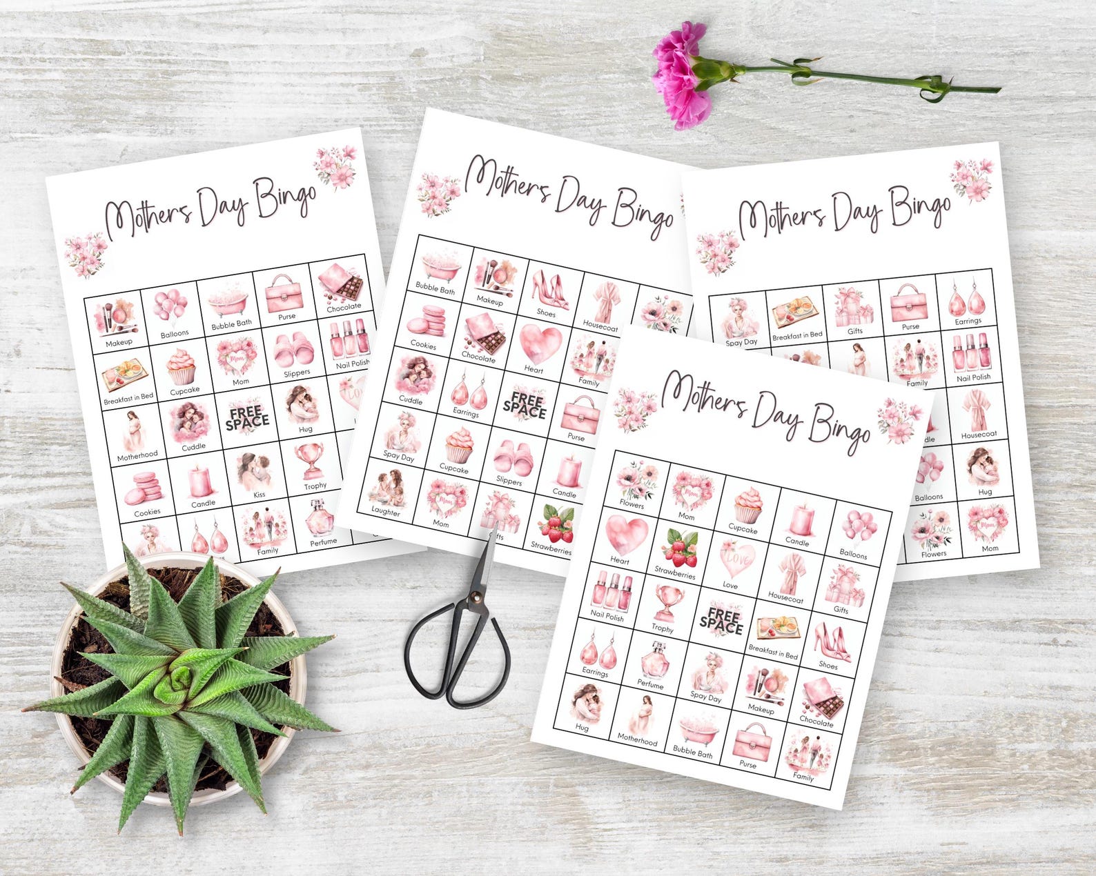 Mothers Day Bingo Printable Game, Mothers Day Games, 50 Bingo Cards ...