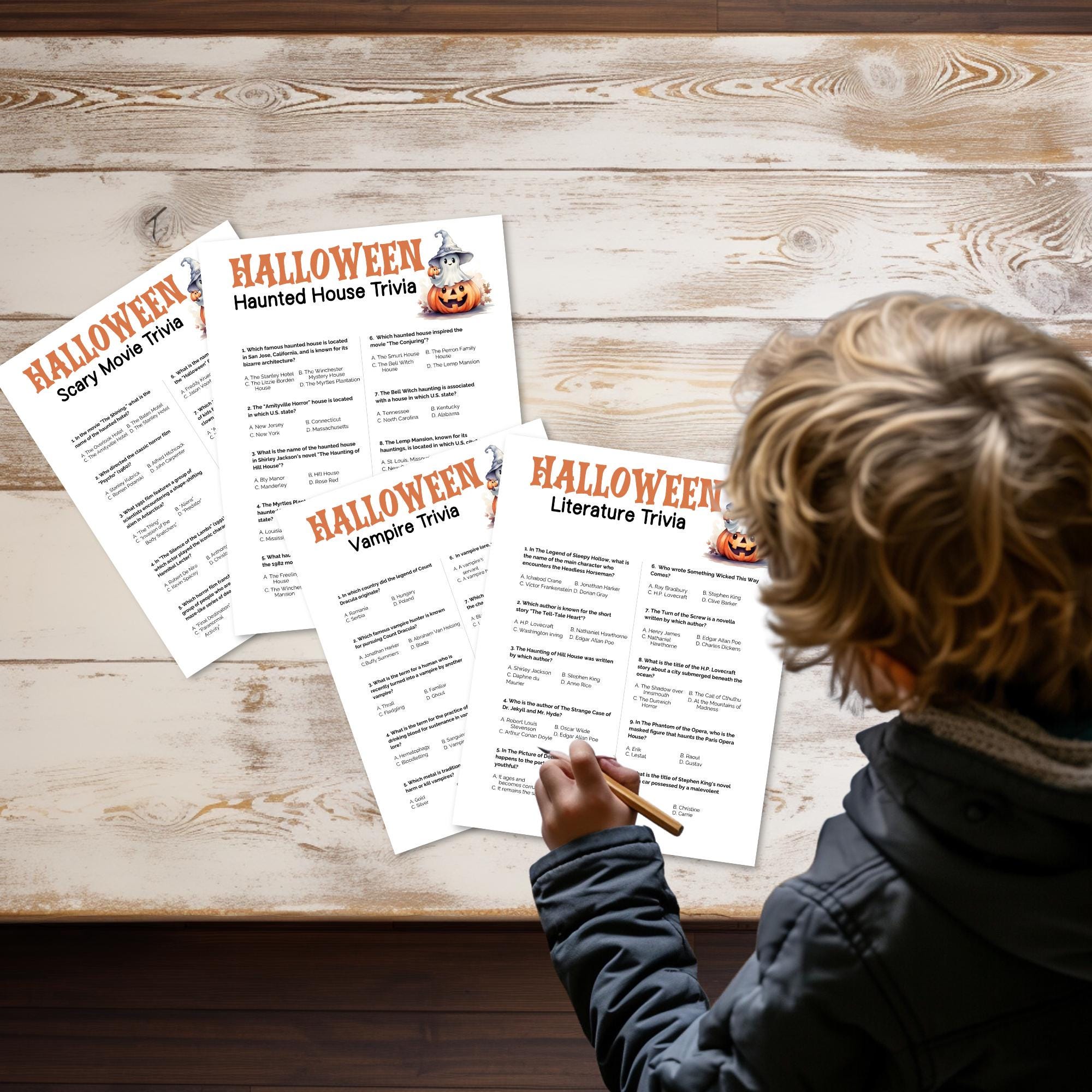 Halloween Trivia Game Bundle, Multiple Choice, Halloween Movie Trivia ...