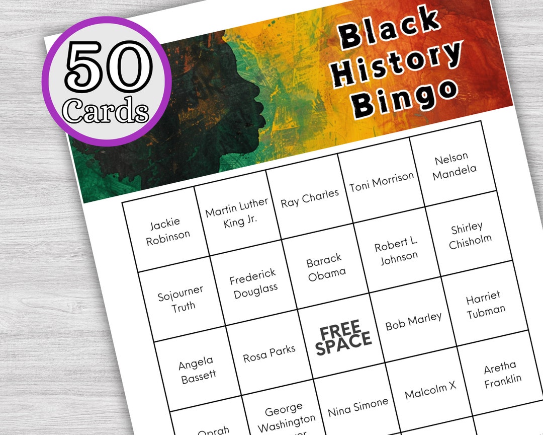 Printable Black History Bingo Game, Juneteenth, Black History Trivia ...