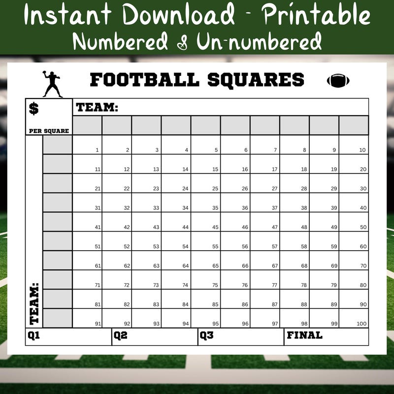 100 Square Raffle Board - Etsy Australia