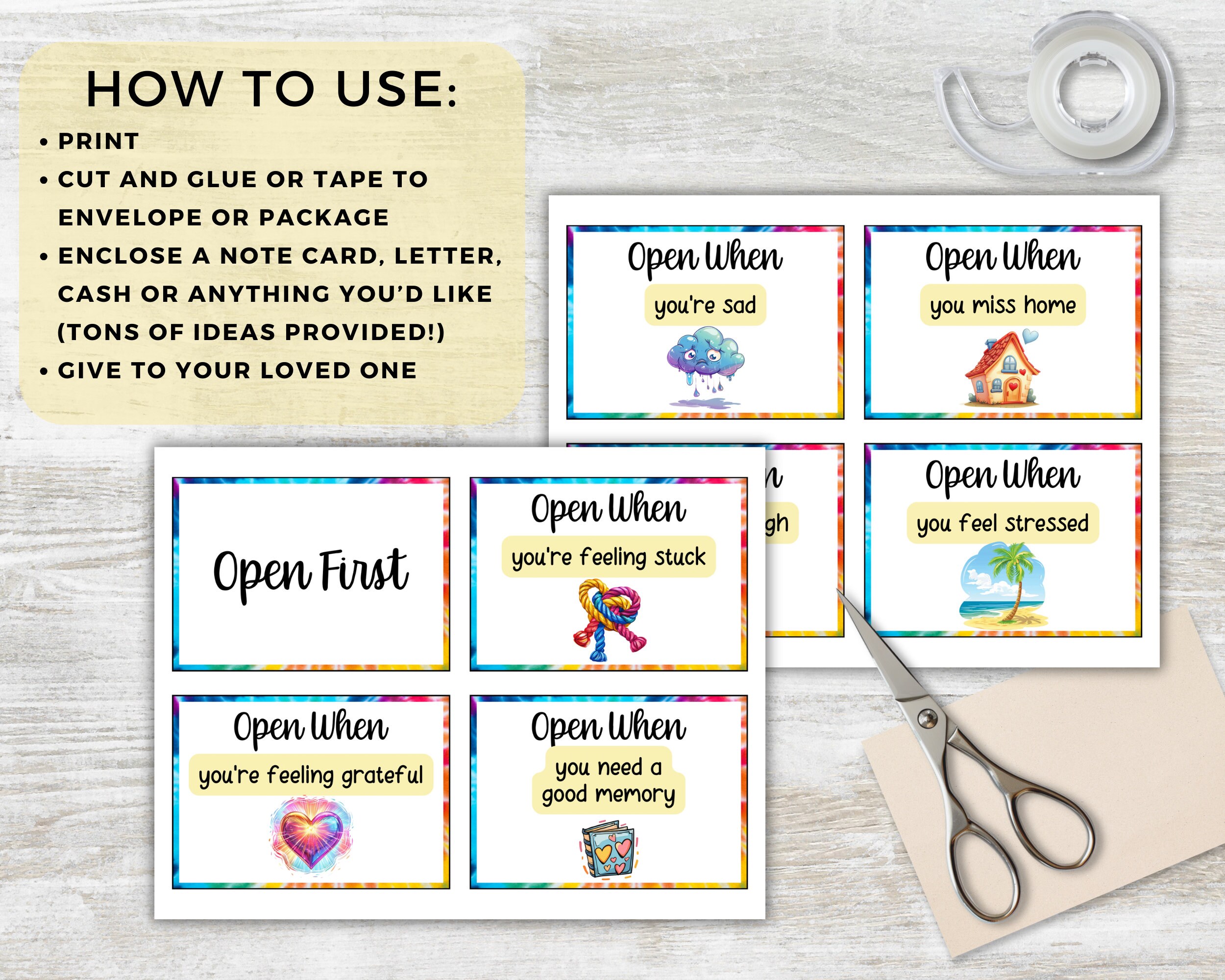 Printable Open When Envelopes College Students, 71 Open When Letters ...