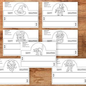 Halloween Paper Crowns, Coloring Craft for Kids, Paper Crown Craft ...